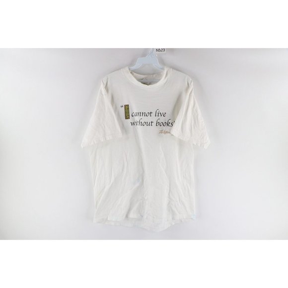 Vintage | Shirts | Vtg 9s Mens Xl I Cannot Live Without Books Library ...